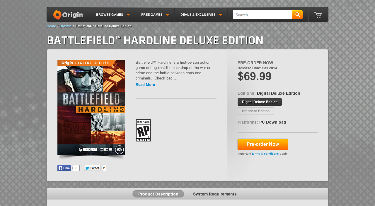 Battlefield Hardline Now Up For Pre-Order on Origin and Amazon [Updated ...