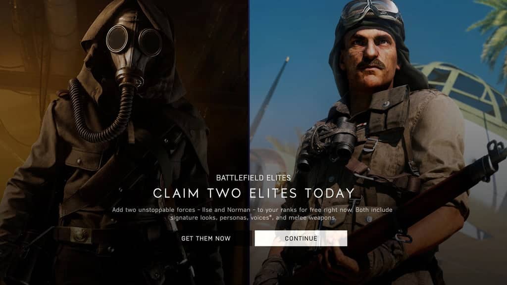EA Giving Away Two Battlefield V Elite Skins for Free