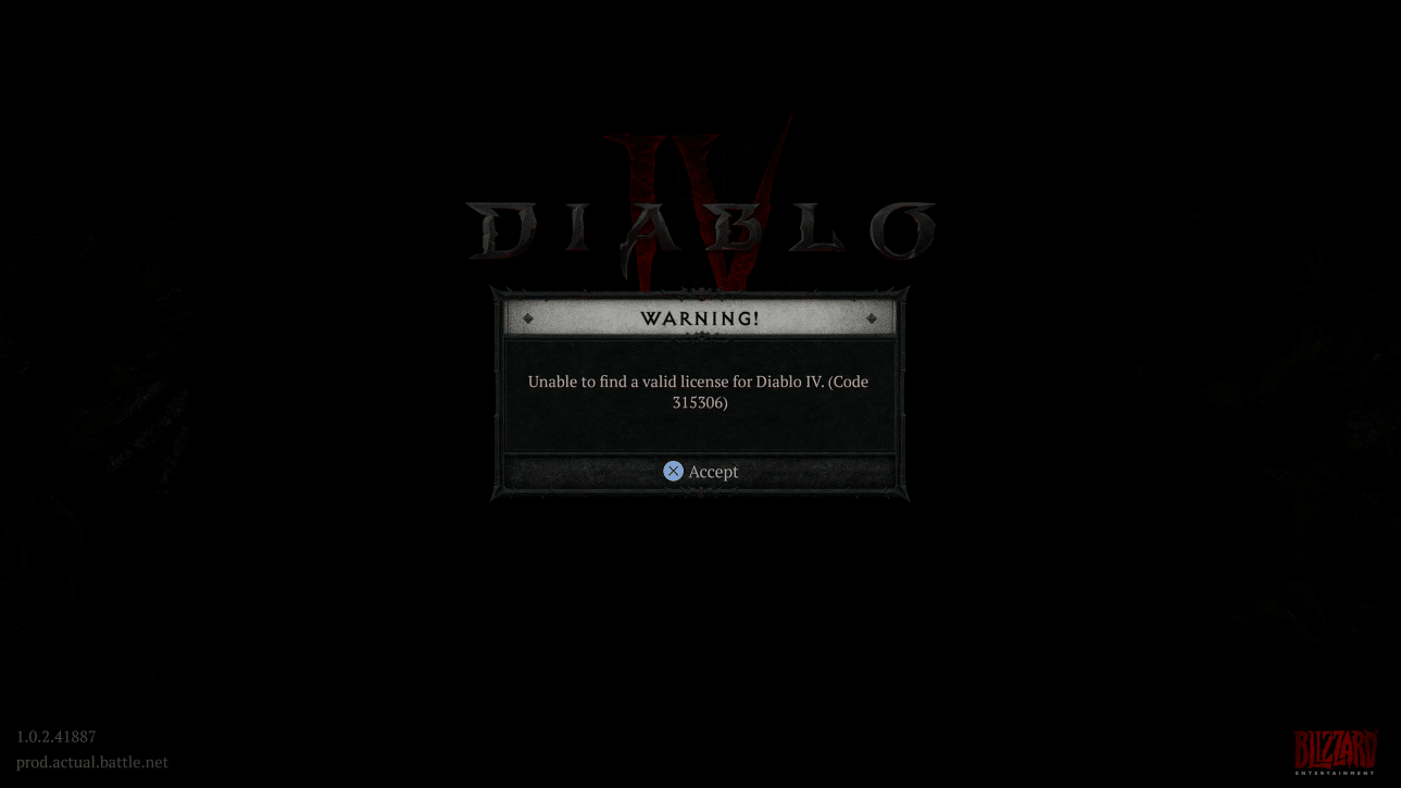 Diablo 4 Invalid License Fixes Listed for Error Code 315306 on PS4, PS5